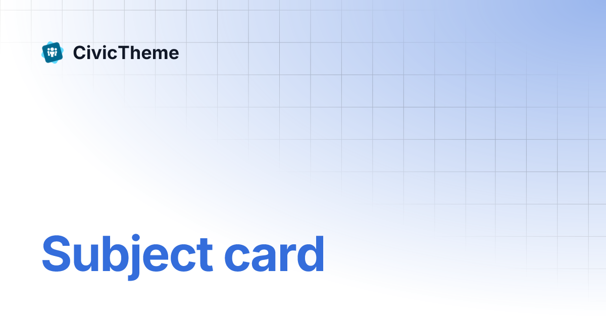 Subject card | CivicTheme